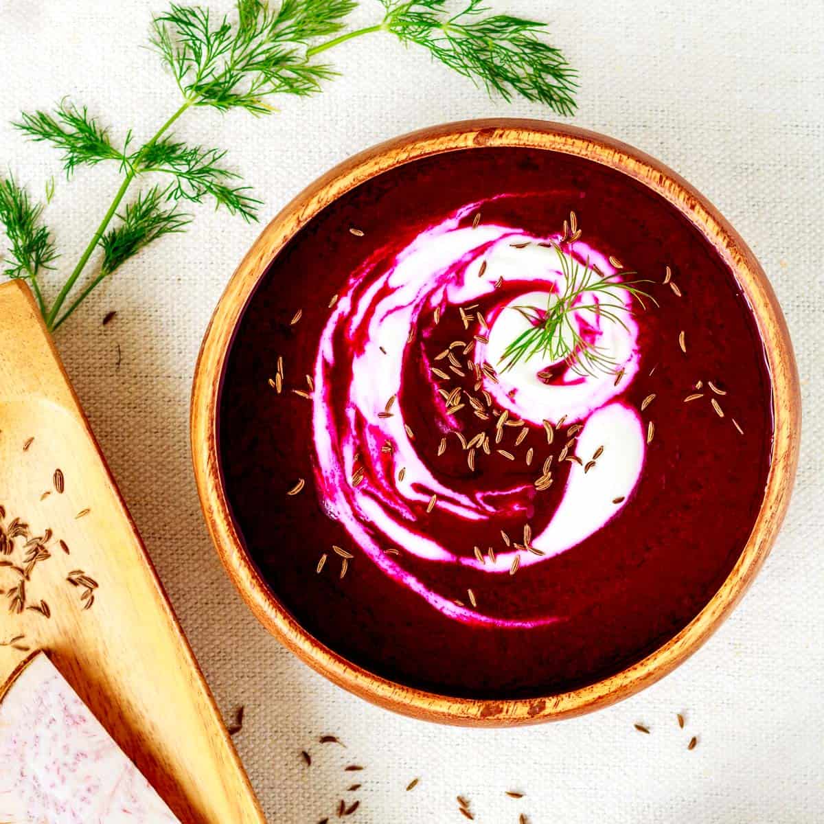 Quick Taro Root & Roasted Beet Soup - Poppys Wild Kitchen
