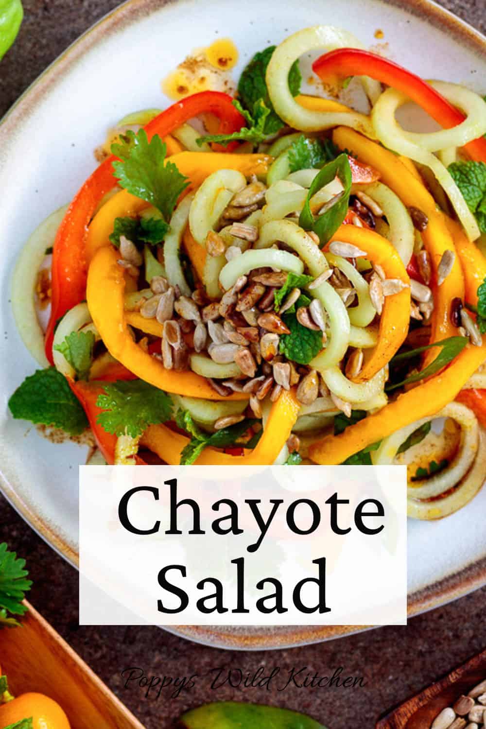 Crunchy Raw Chayote Salad - Poppys Wild Kitchen