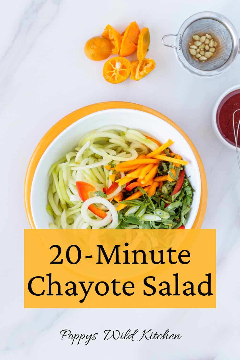 Crunchy Raw Chayote Salad - Poppys Wild Kitchen