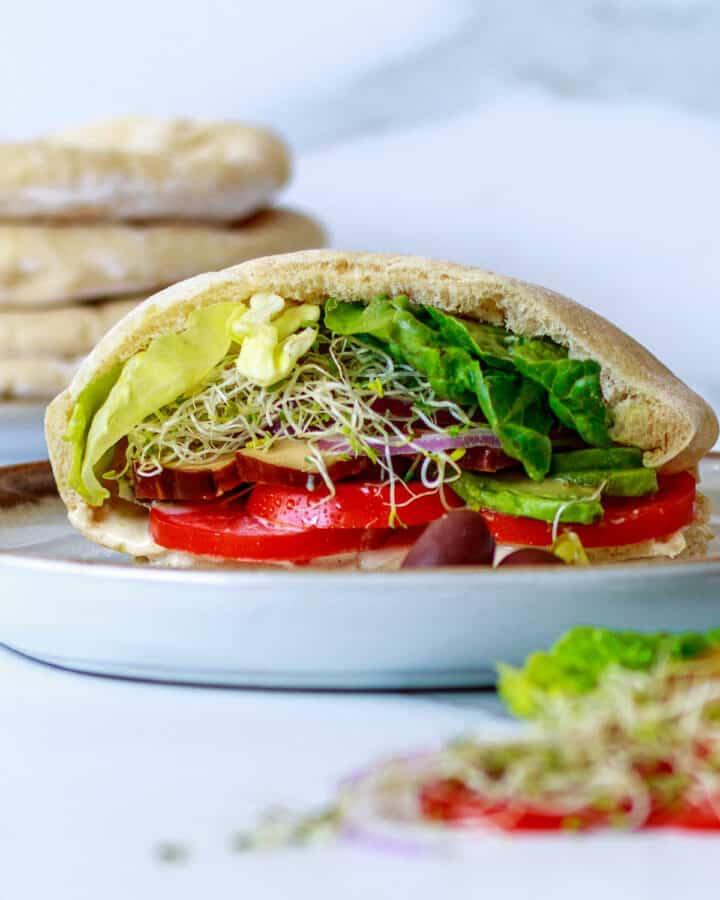 Vegan Pita Pocket Bread - Foolproof - Poppys Wild Kitchen